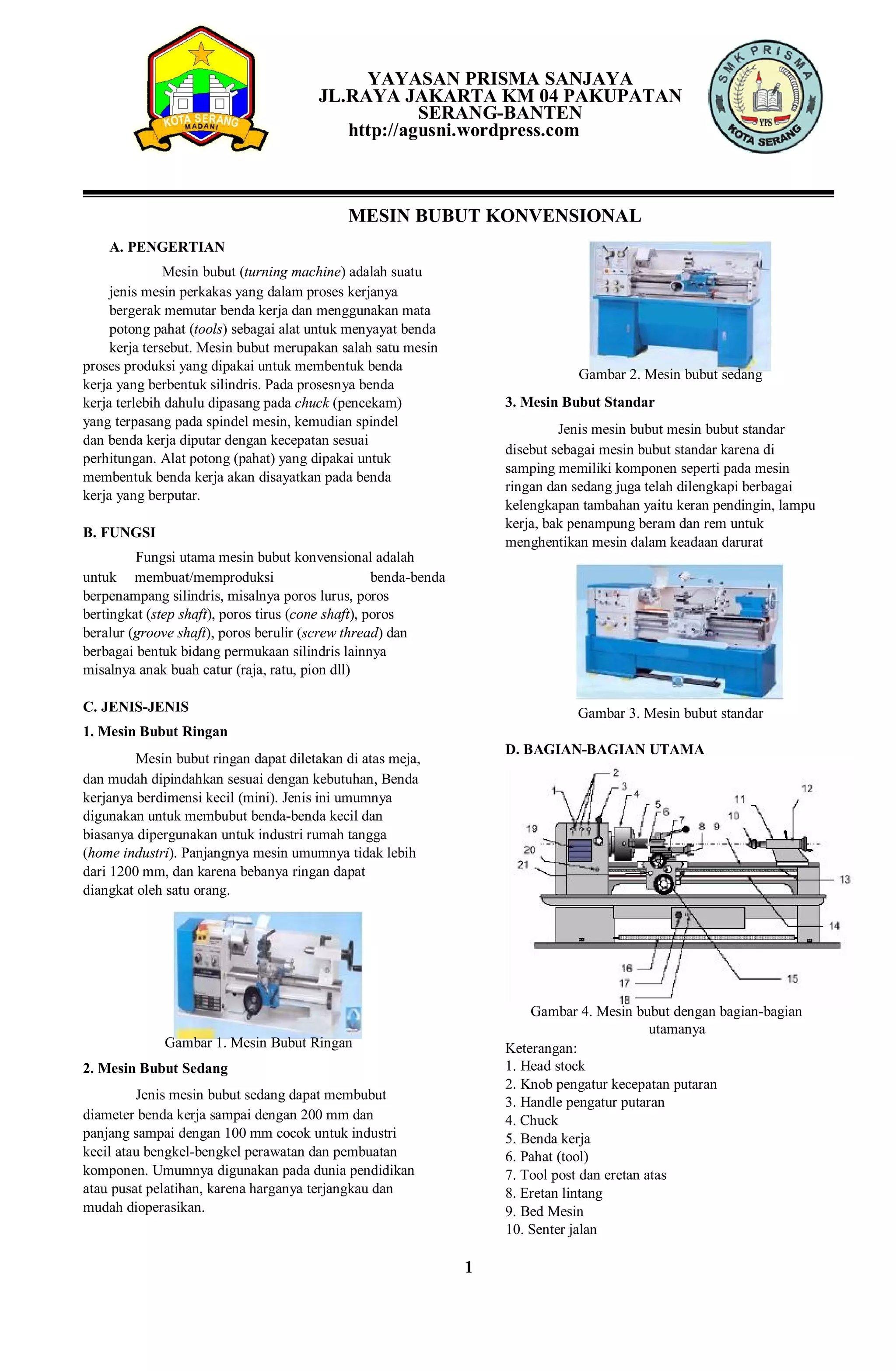 Mesinbubut jenisdanbagian | PDF