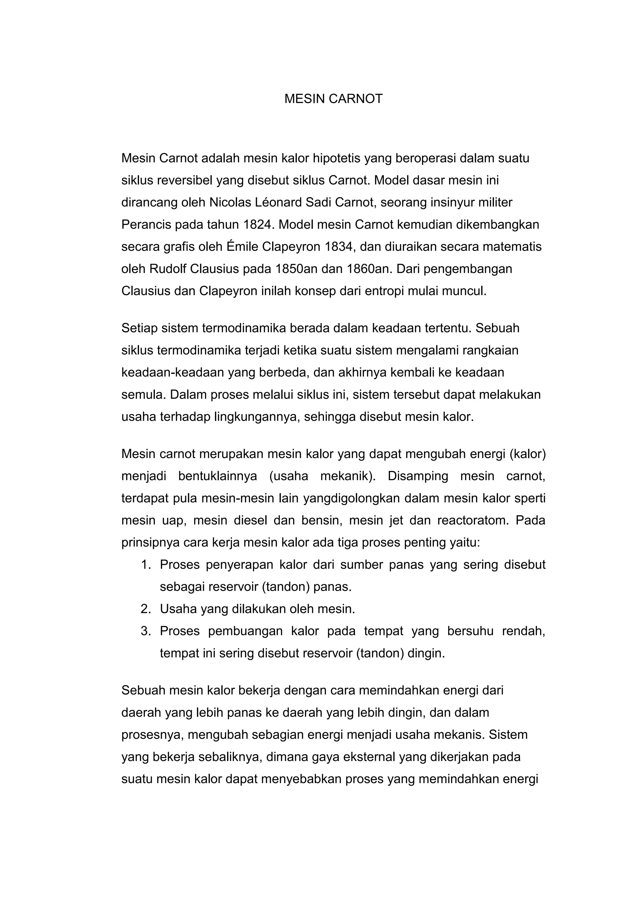 Mesin carnot | DOCX