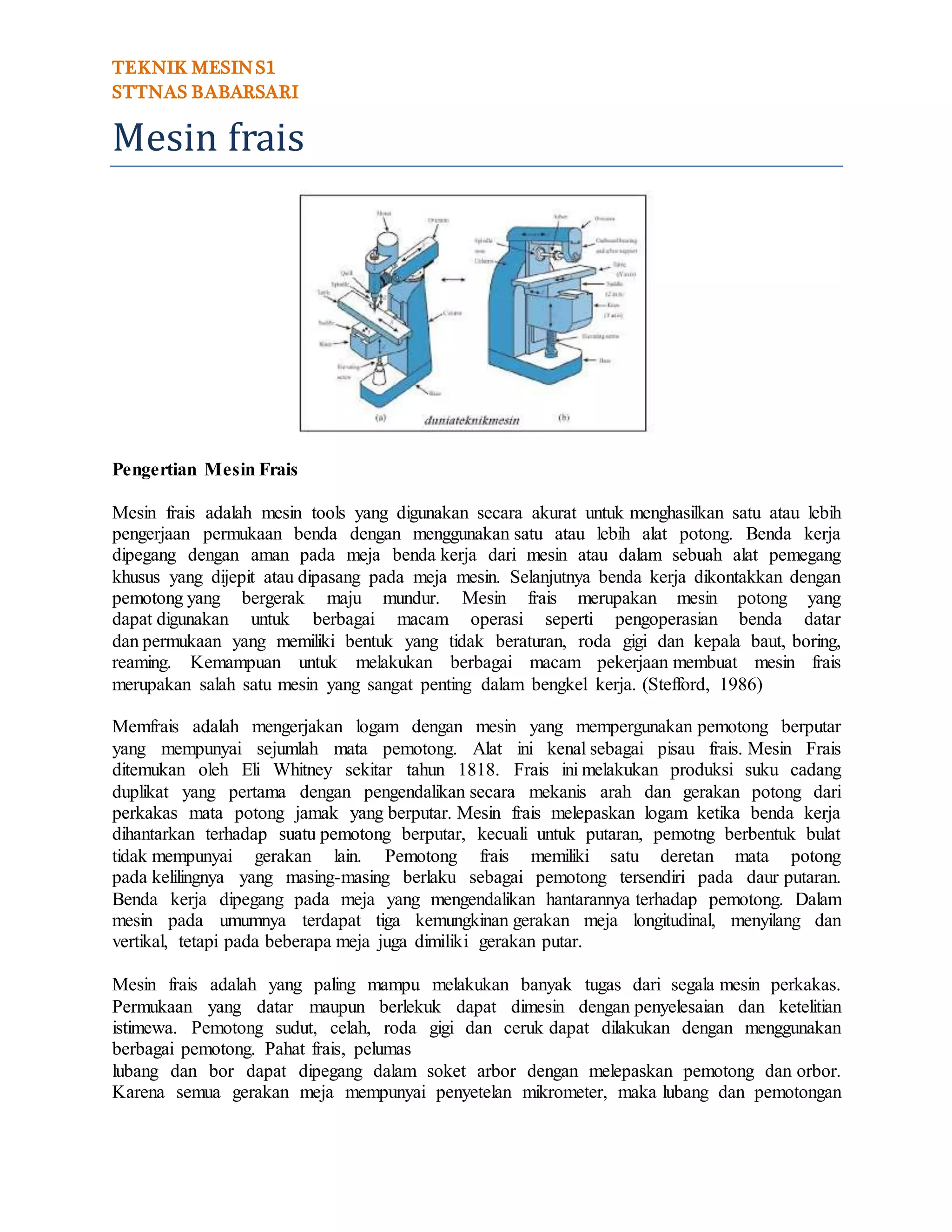 Mesin Frais | DOCX