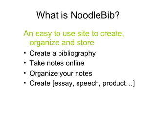 MESMS NoodleBib Citation Overview Handout For Students | PPT