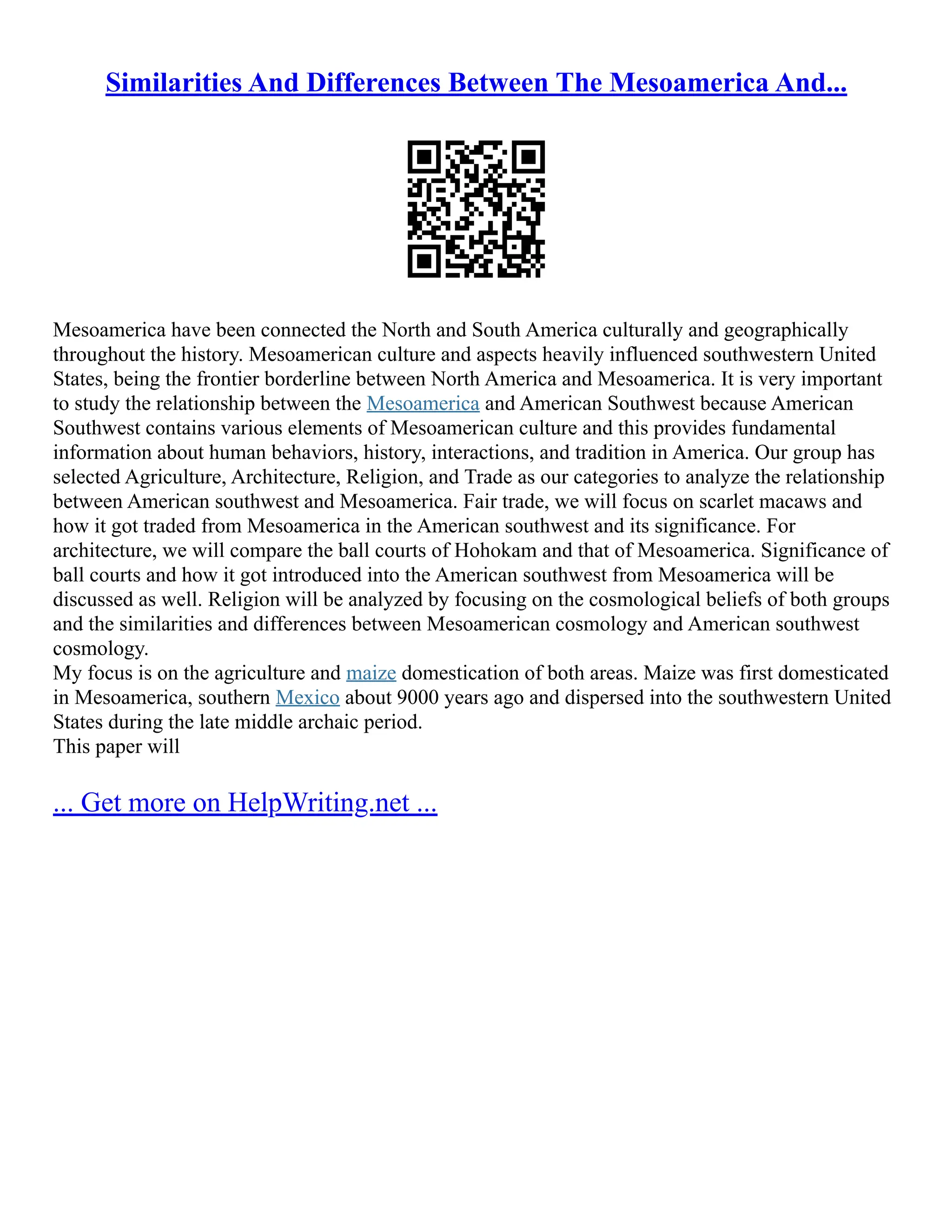 Mesoamerica Cultural Diversity | PDF