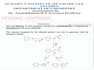 Mesoionic compounds introduction synthesis | PPTX