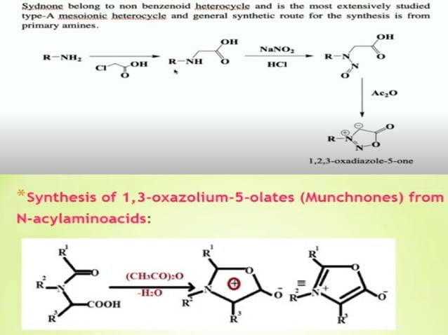 Mesoionic compounds introduction synthesis | PPTX | Chemistry | Science