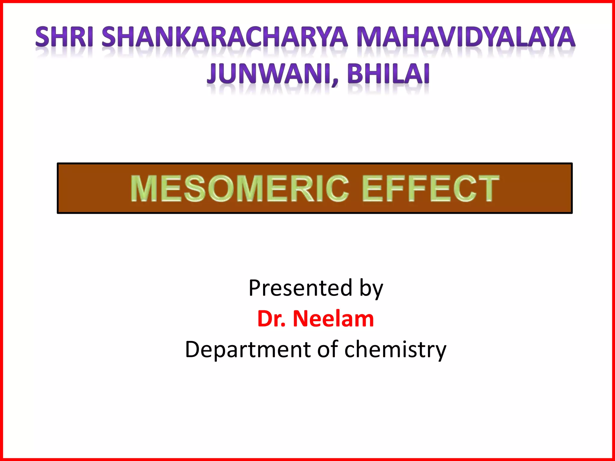 Mesomeric effect | PDF