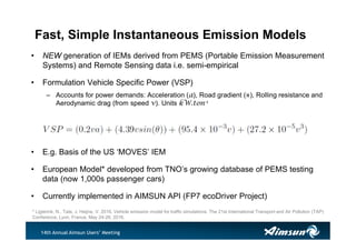 MESO + MICRO real driving emission models for AIMSUN | PDF
