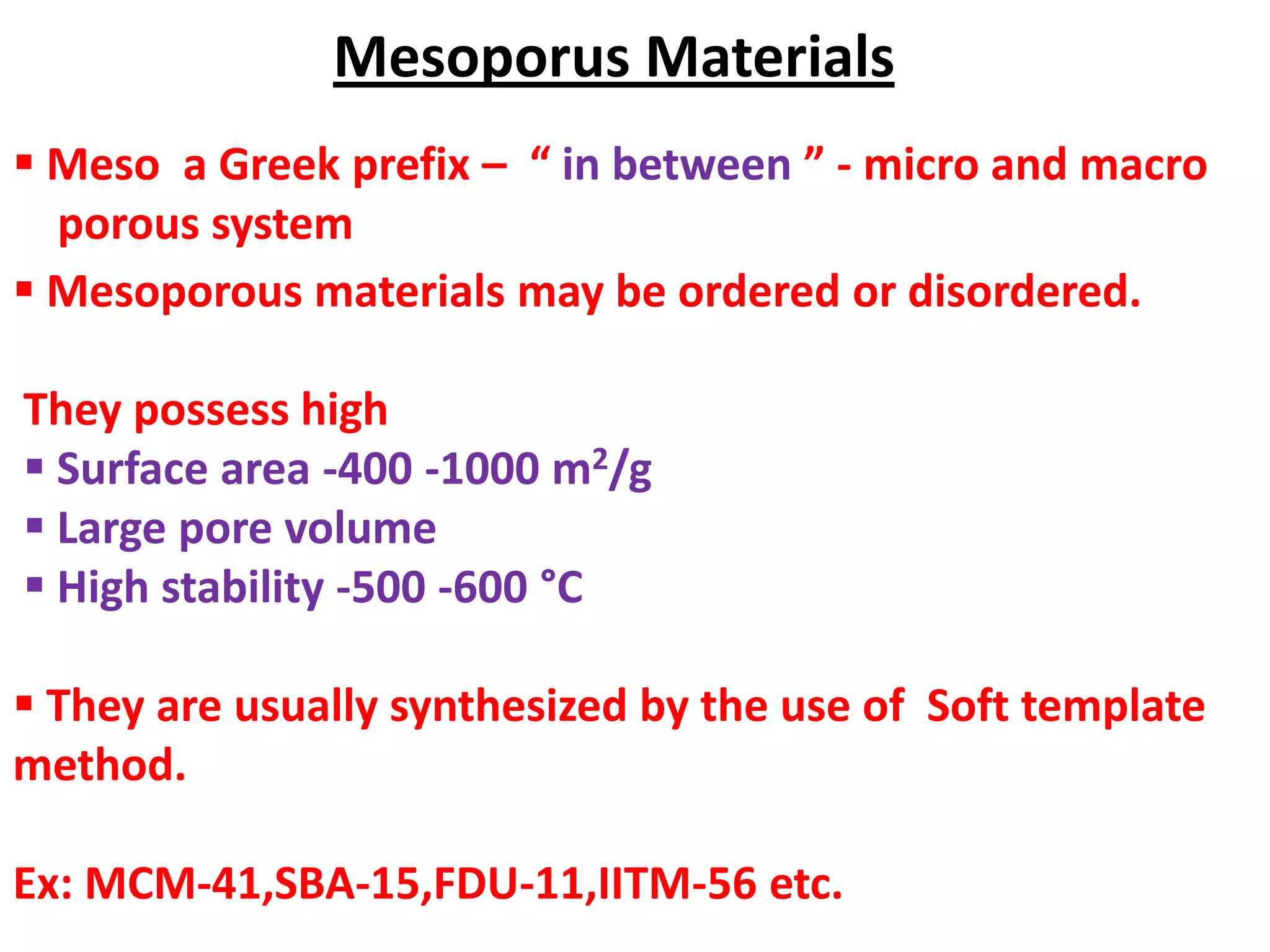 Mesoporous materials | PPTX
