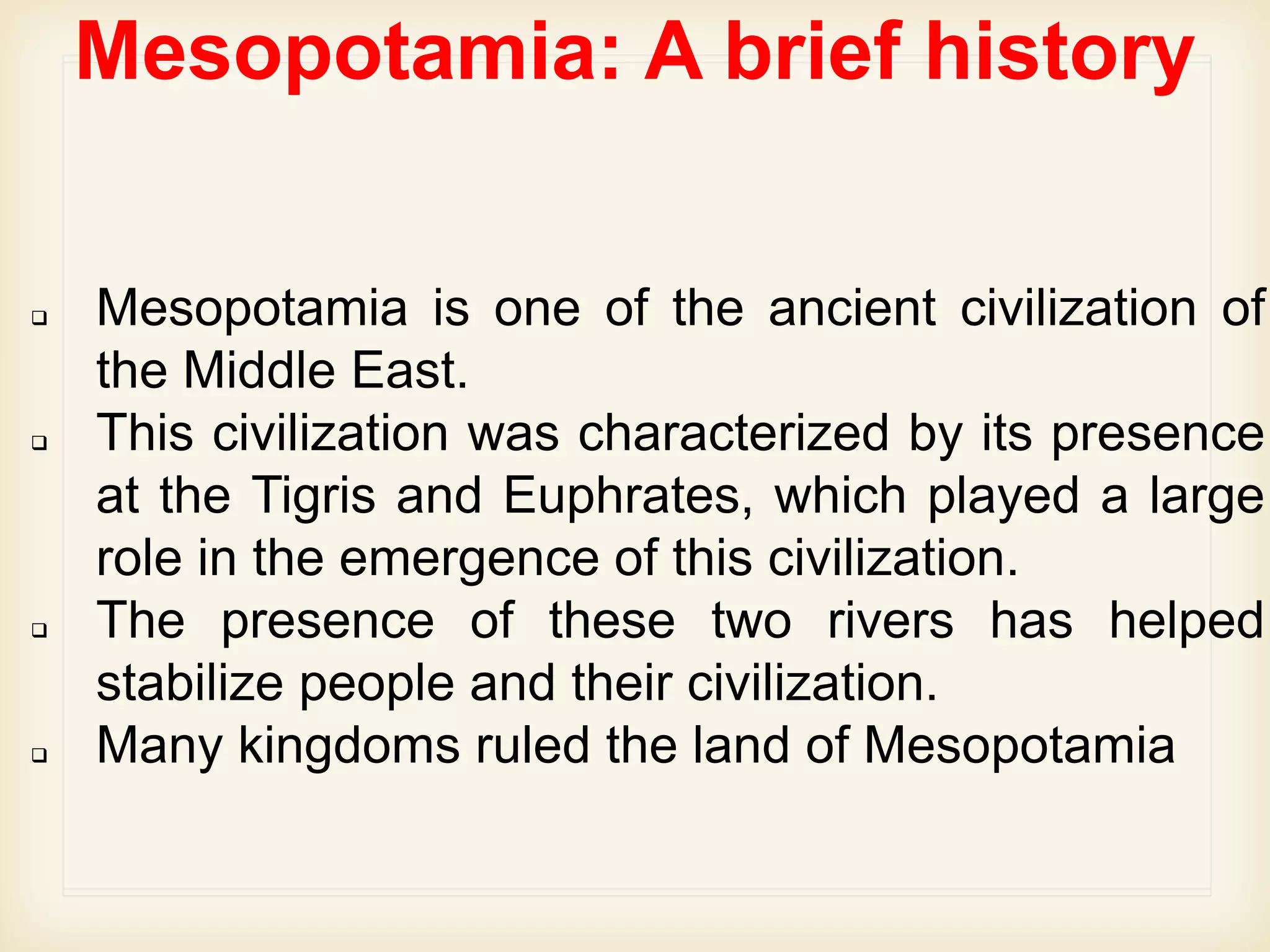 Early Mesopotamian Civilizations | PPT