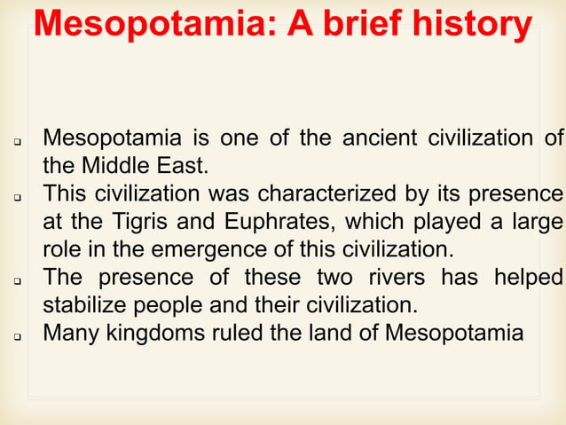 Early Mesopotamian Civilizations | PPT