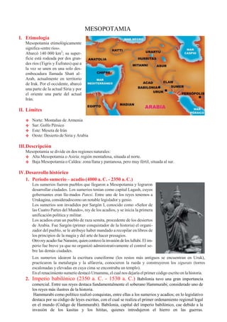 ¿Qué es lo más importante de Mesopotamia? | DOCX