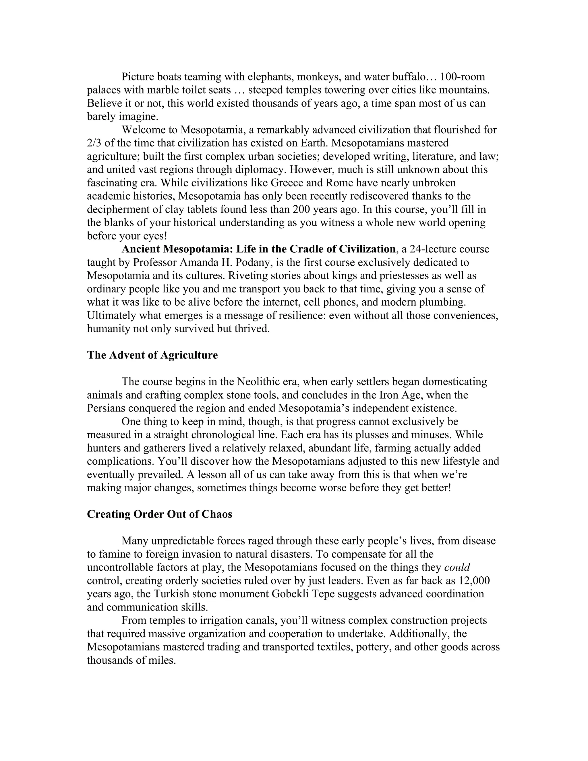 Ancient Mesopotamia Course Description | PDF | Genealogy and Ancestry ...