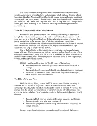 Ancient Mesopotamia Course Description | PDF | Genealogy and Ancestry ...