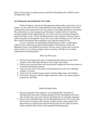 Ancient Mesopotamia Course Description | PDF | Genealogy and Ancestry ...