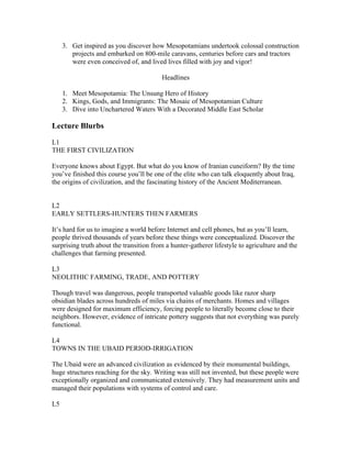 Ancient Mesopotamia Course Description | PDF | Genealogy and Ancestry ...