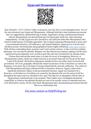 Mesopotamia Essay | PDF