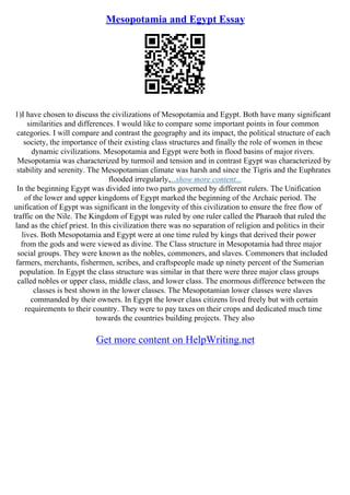 Mesopotamia Essay | PDF