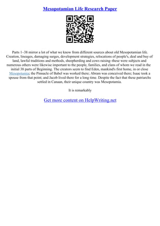 Mesopotamia Essay | PDF