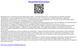 Mesopotamian Civilization Paragraph | PPT