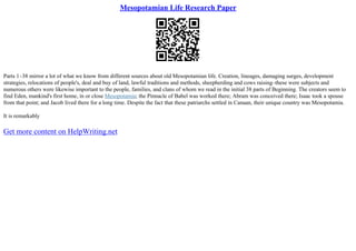 Mesopotamian Civilization Paragraph | PPT