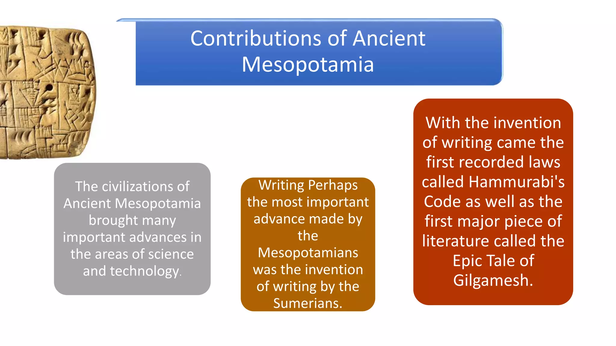 Contributions of Mesopotamian civilizations | PPTX