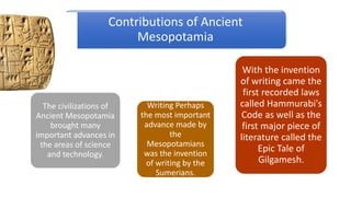Mesopotamian Inventions List