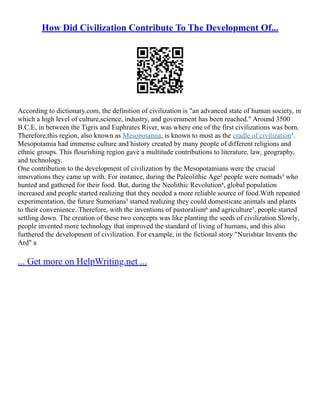 Mesopotamia Thesis Statement | PDF
