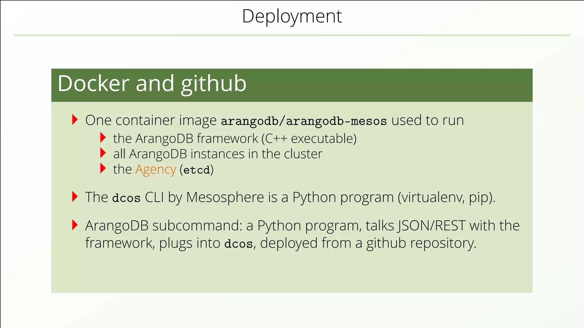 Scaling ArangoDB on Mesosphere DCOS | PPT