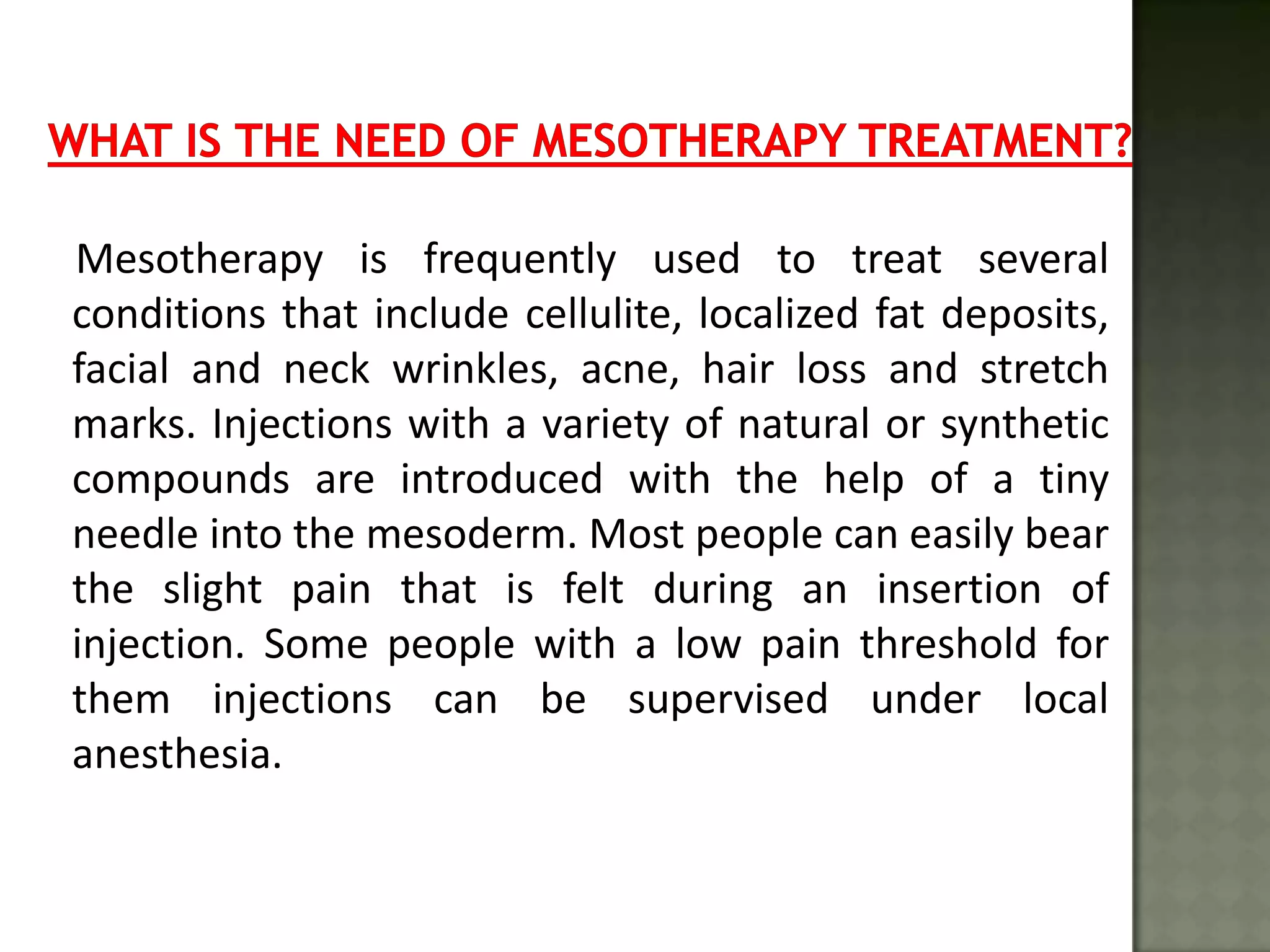 Mesotherapy treatment Info | PPTX