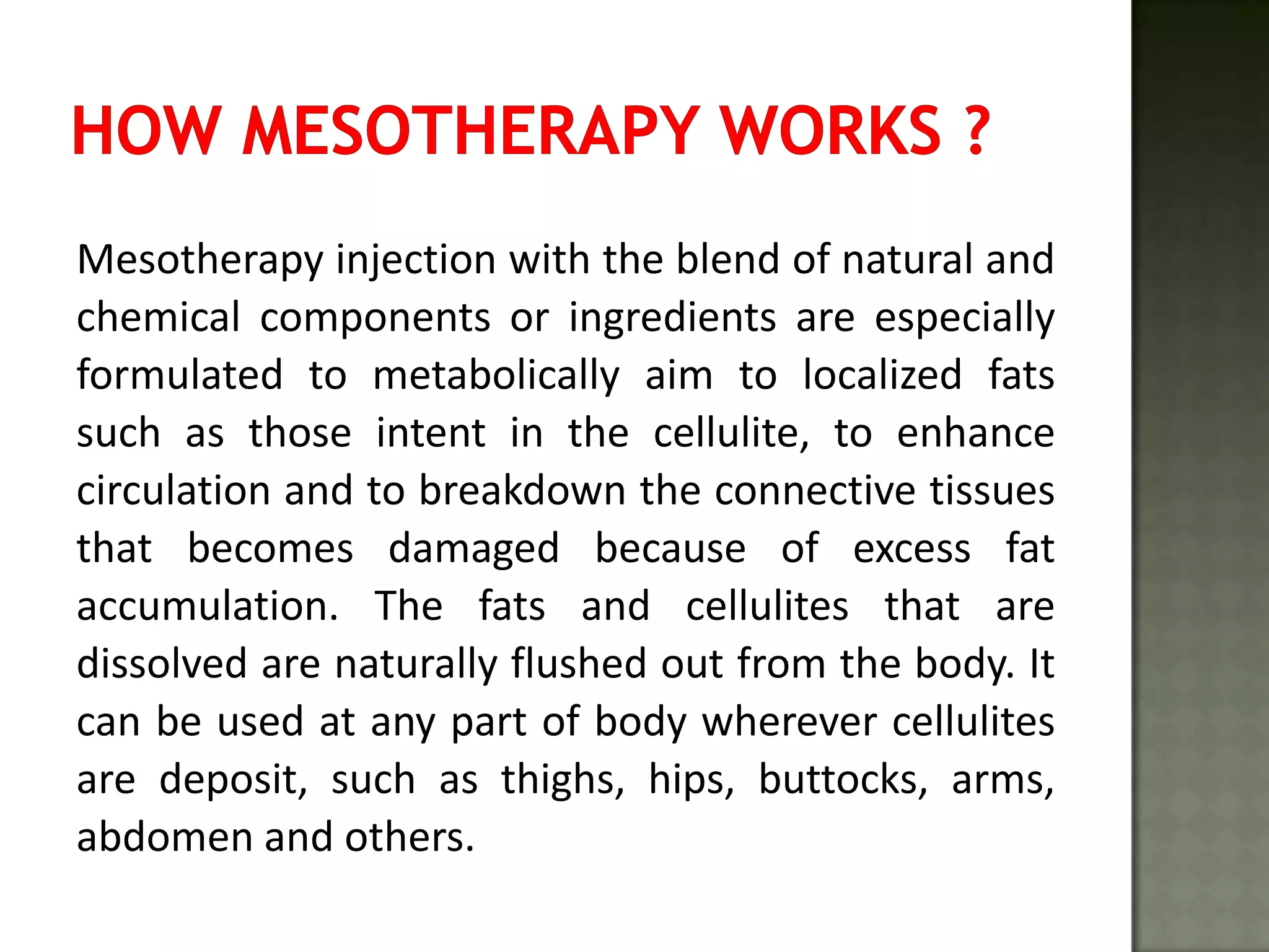Mesotherapy treatment Info | PPTX