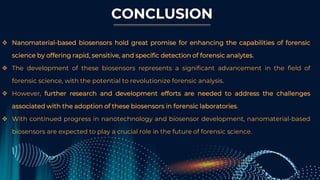 nanotechnology in forensic science...... | PPTX