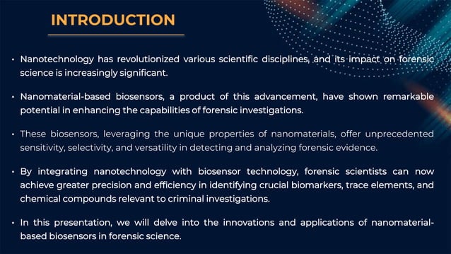 nanotechnology in forensic science...... | PPTX | Chemistry | Science