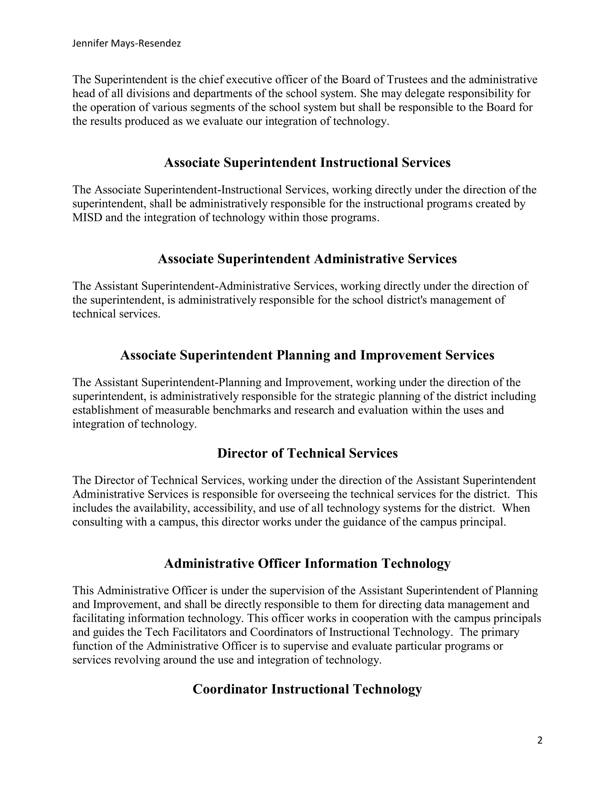Mesquite isd organization chart and action plan | PDF