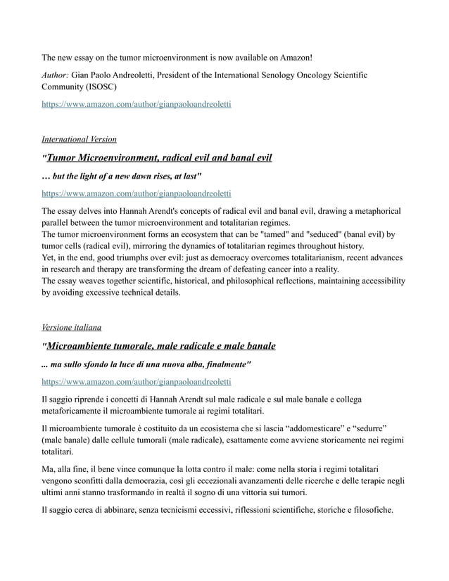 Tumor microenvironment, radical evil and banal evil | PDF Tumor microenvironment, radical evil and banal evil | PDF