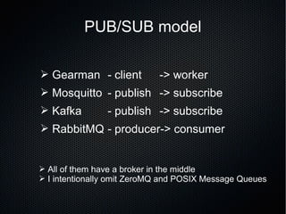 Message Queuing - Gearman, Mosquitto, Kafka and RabbitMQ | PPT