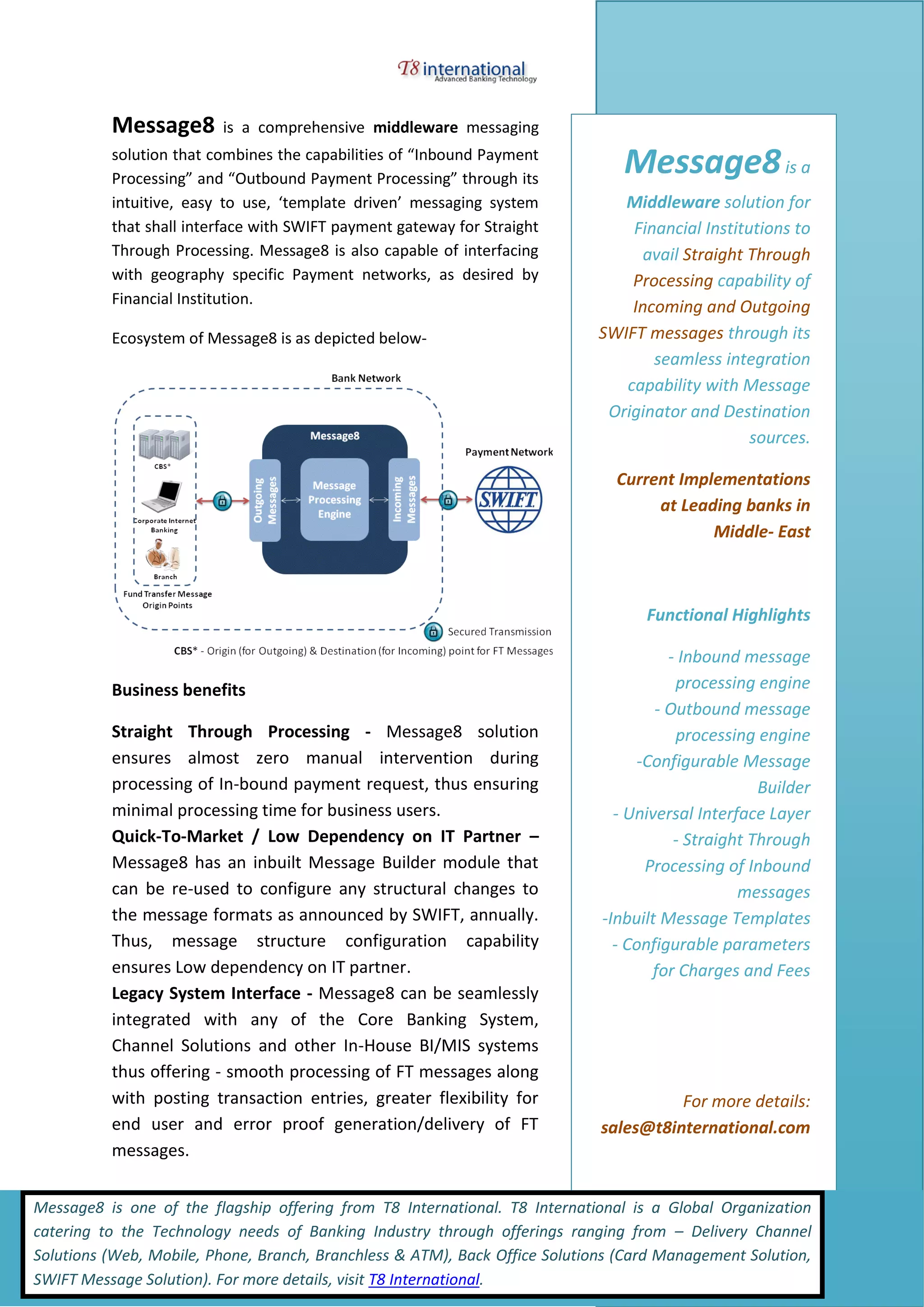 Message8 - SWIFT Message Manager - Middle ware Solution | PDF