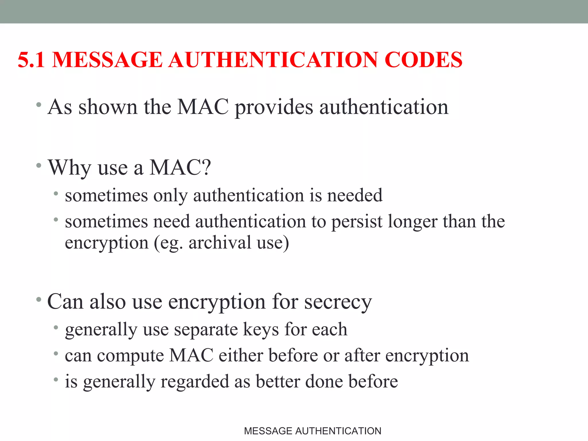 Message authentication | PPT