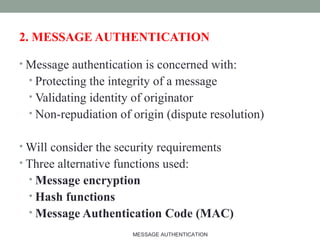 Message authentication | PPT