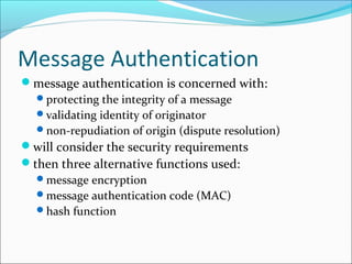 Message Authentication | PPT
