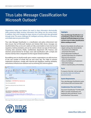 Message Classification for Microsoft Outlook & Web Access | PDF
