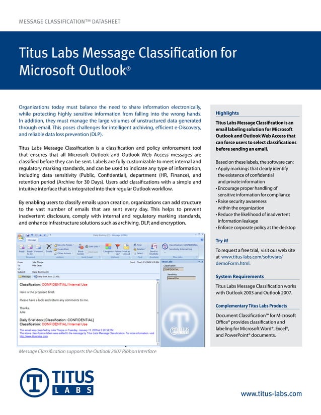 Message Classification for Microsoft Outlook & Web Access | PDF | Email ...