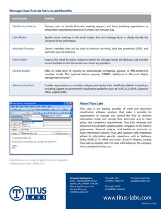 Message Classification for Microsoft Outlook & Web Access | PDF