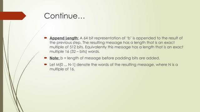Message Digest Algorithm 4 Cryptography Pptx