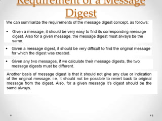 Message digest & digital signature | PPTX