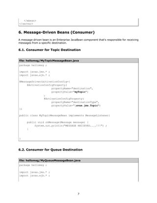 Message Driven Beans (6) | PDF | Email | Internet