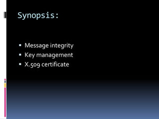 Message integrity protocol | PPTX