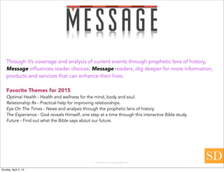Message Magazine Media Kit | PPT