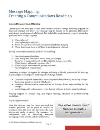 Message Mapping Creating a Communications Roadmap | PDF