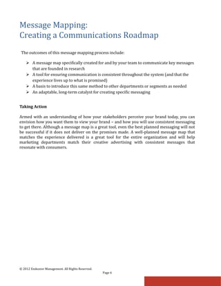 Message Mapping Creating a Communications Roadmap | PDF