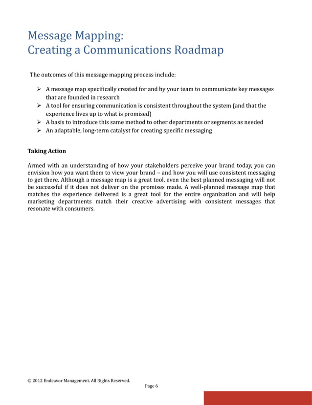 Message Mapping Creating a Communications Roadmap | PDF