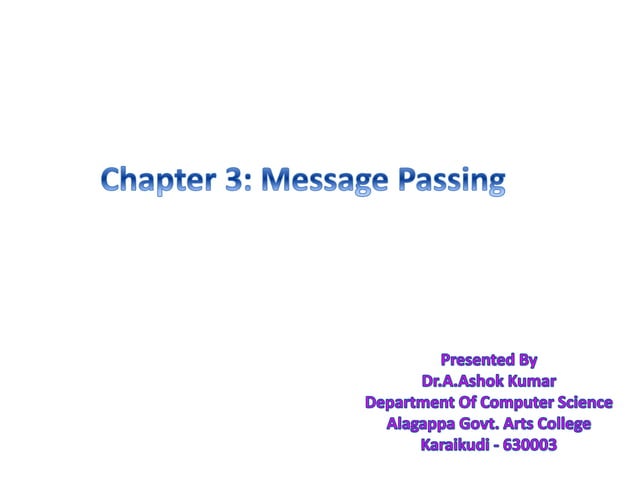 Message passing in Distributed Computing Systems | PPTX | Computer Networking | Computing