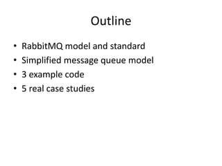 RabbitMQ Model and Some Example Applications | PPTX | Computer Software and Applications | Computing